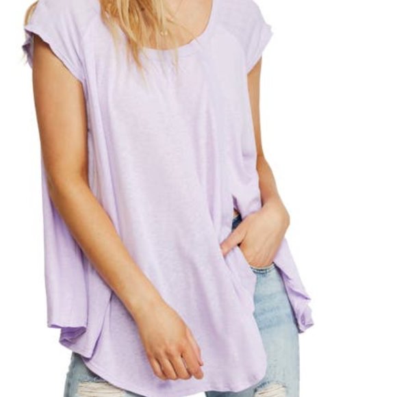 Free People | Tops | Free People Keep It Casual Purple Tee | Poshmark